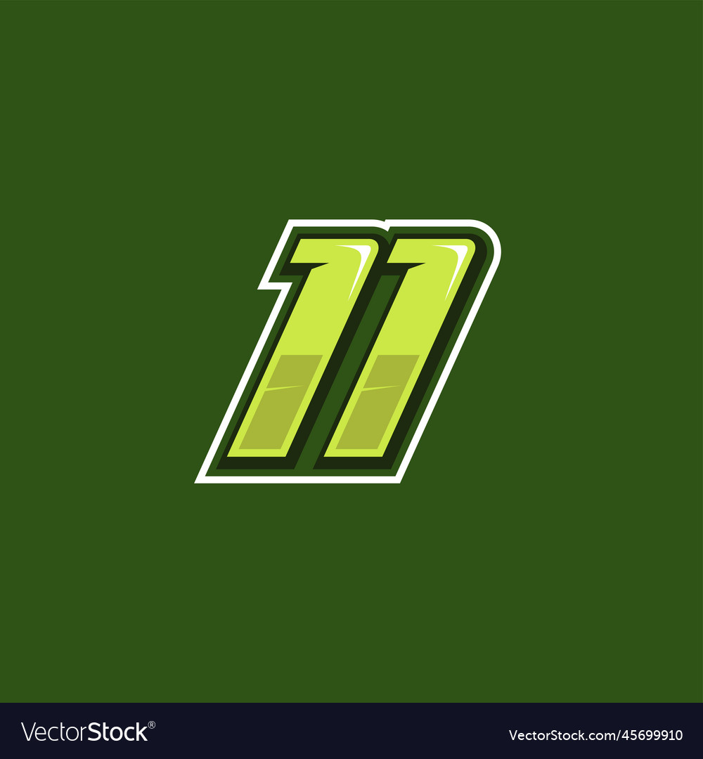Racing number 11 logo design Royalty Free Vector Image