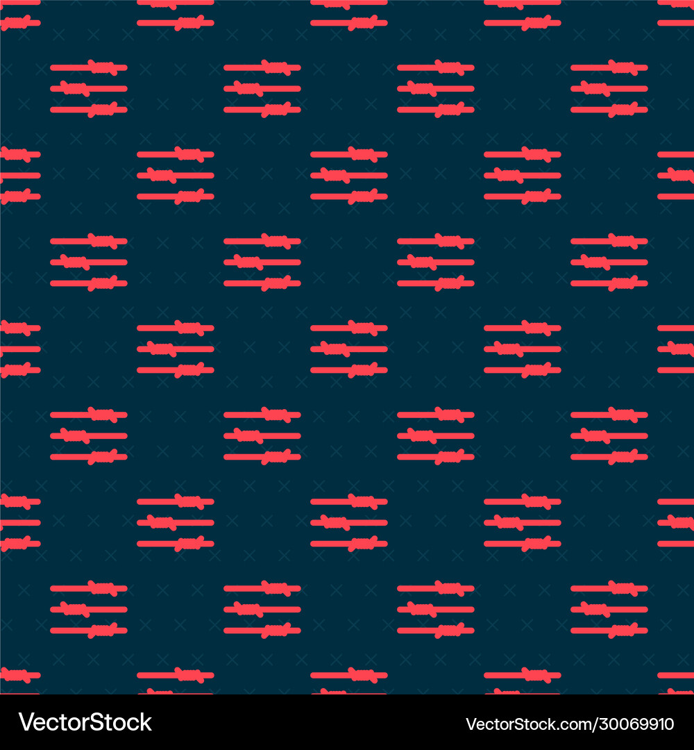 Red line barbed wire icon isolated seamless Vector Image