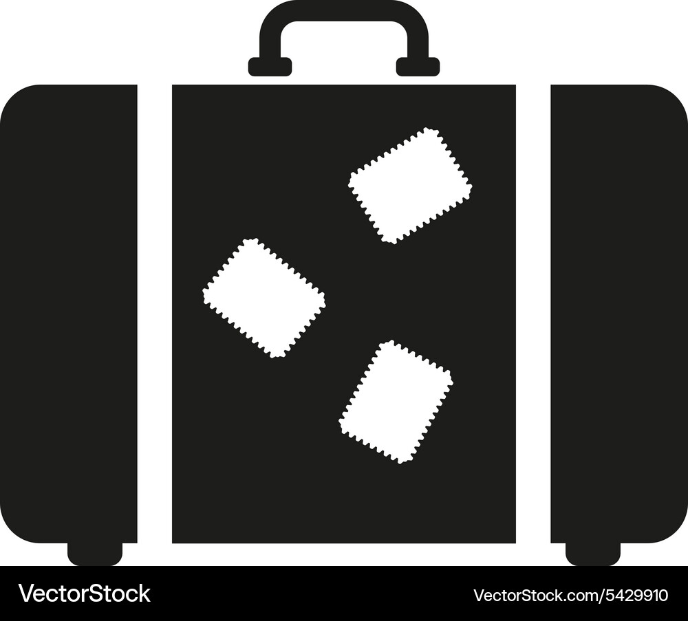 Suitcase icon luggage symbol flat Royalty Free Vector Image