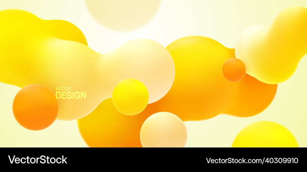 Yellow background with liquid bubble shapes Vector Image