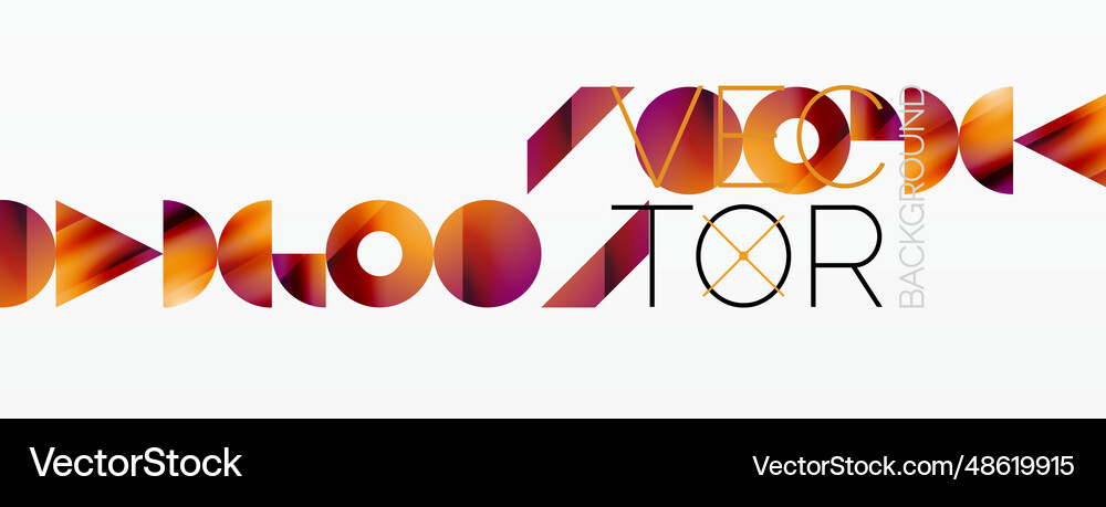 Assorted geometric shapes unite in a minimalistic Vector Image