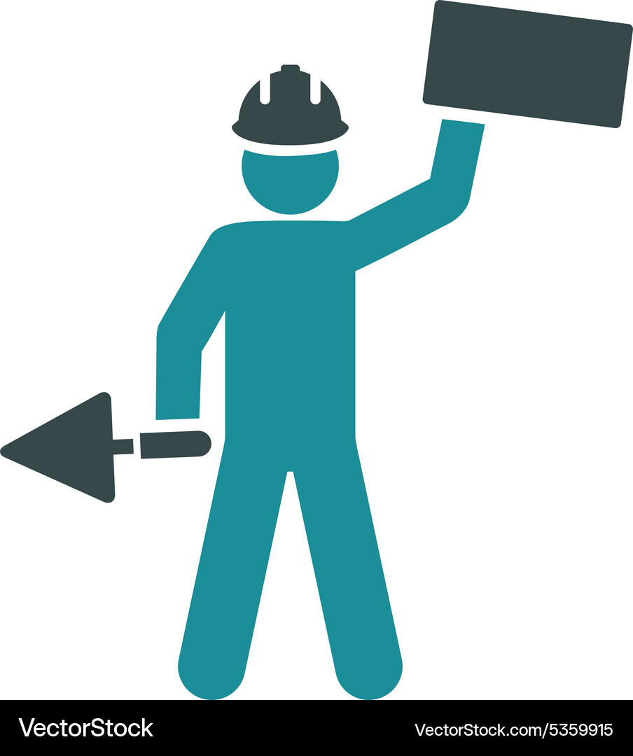 Builder icon from basic plain set Royalty Free Vector Image