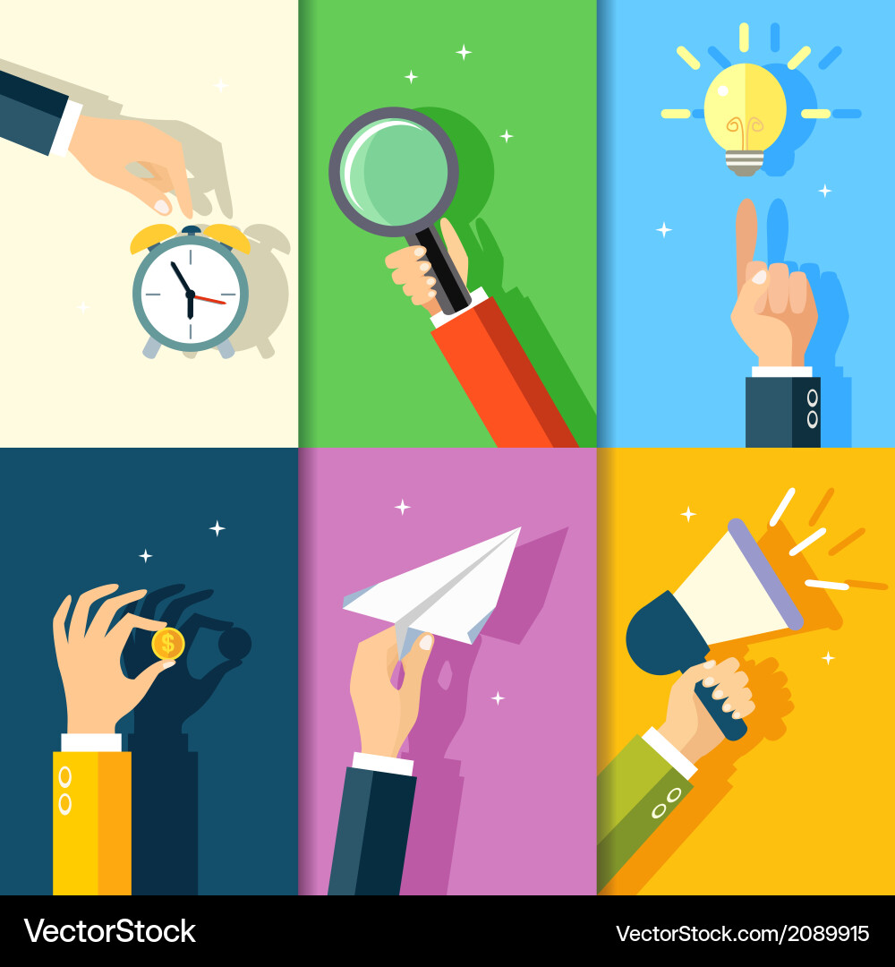Business hands icons Royalty Free Vector Image