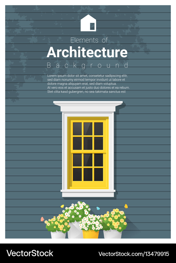 Elements of architecture window background 13 Vector Image