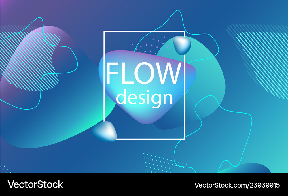 Flow shapes background wavy abstract cover Vector Image