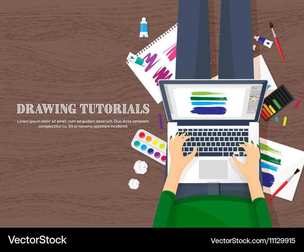 Graphic web design Drawing and painting Royalty Free Vector