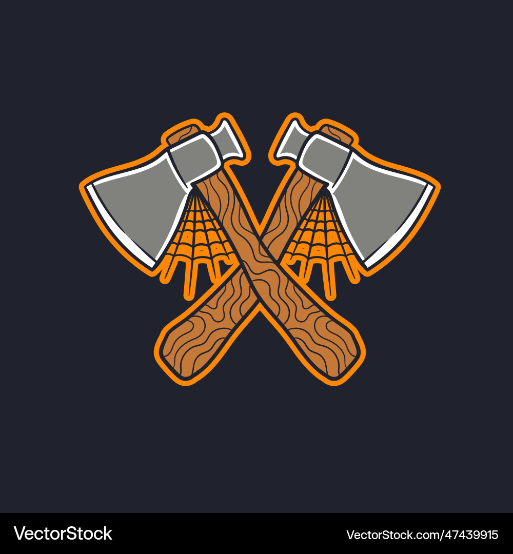 Hand drawn of double axe Royalty Free Vector Image