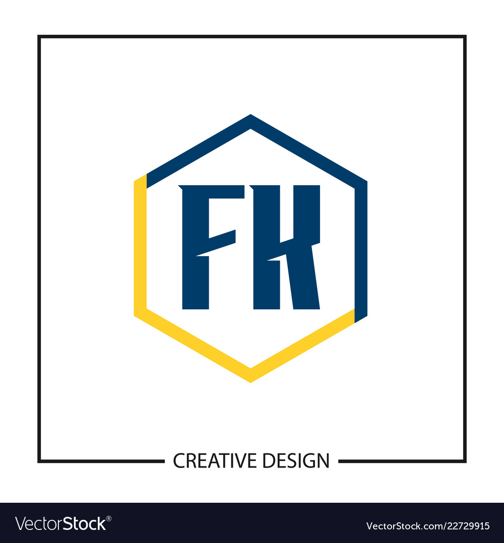 Initial letter fk logo template design Royalty Free Vector