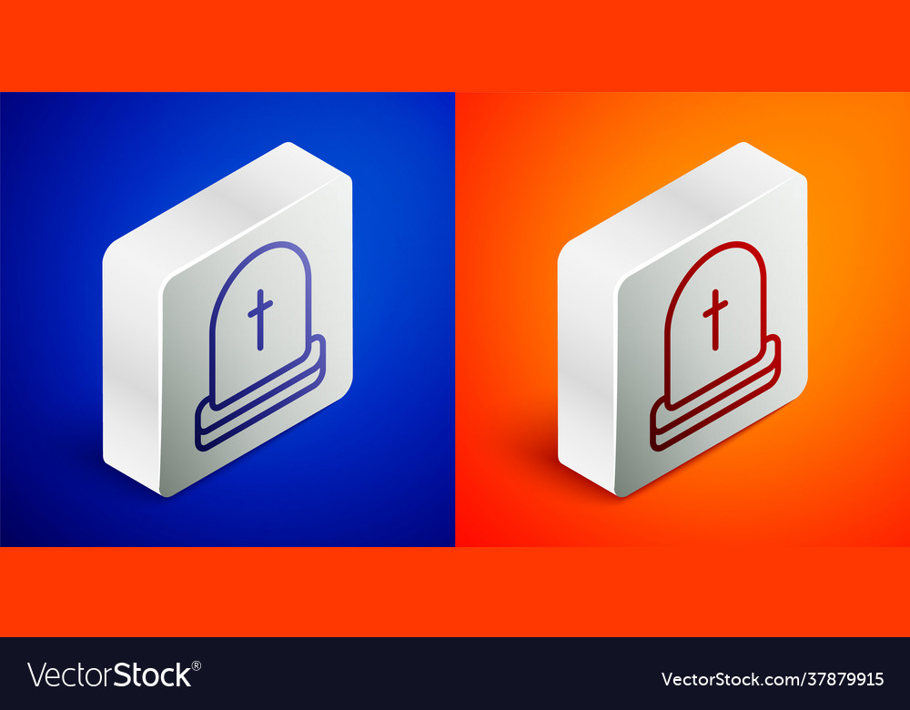 Isometric line tombstone with rip written Vector Image Isometric line tombstone with rip written Vector Image