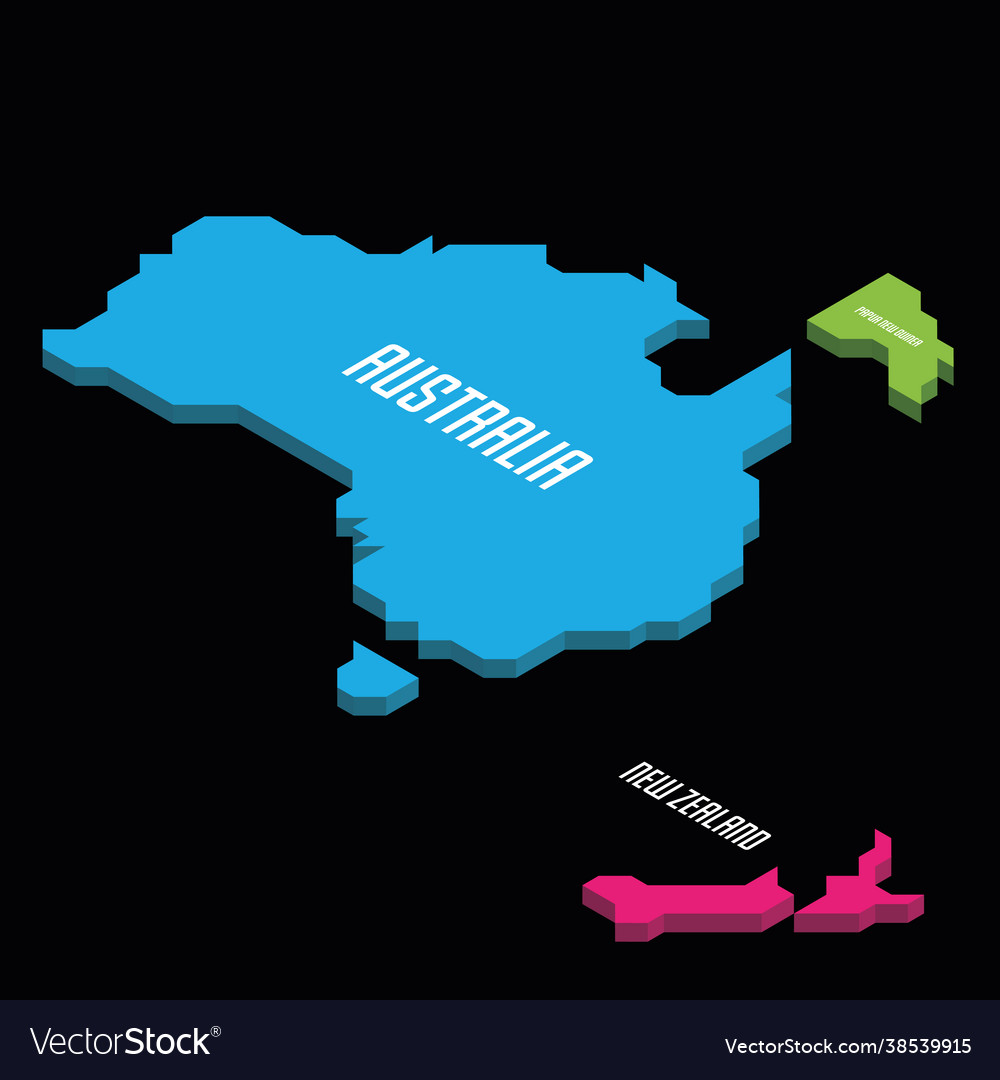 Isometric political map australia Royalty Free Vector Image Isometric political map australia Royalty Free Vector Image