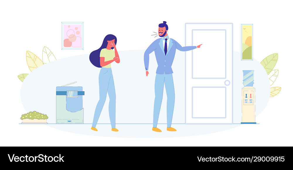 Job dismissal losing work flat concept Royalty Free Vector