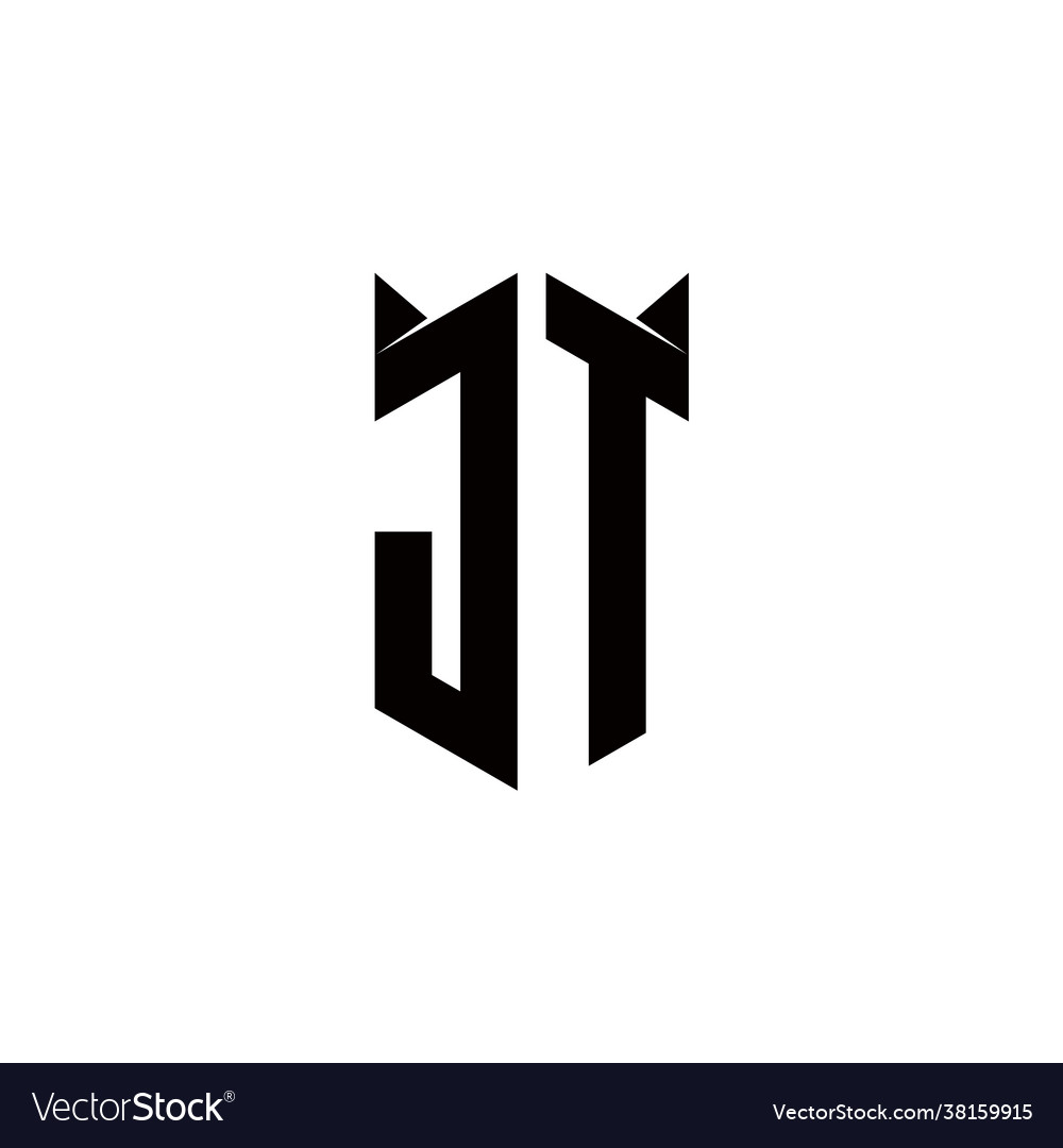 Jt logo monogram with shield shape designs Vector Image