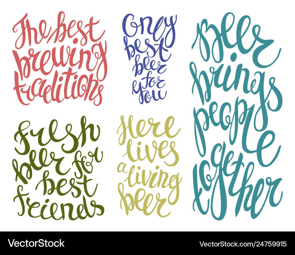 Lettering or type for beer pub bar font Royalty Free Vector