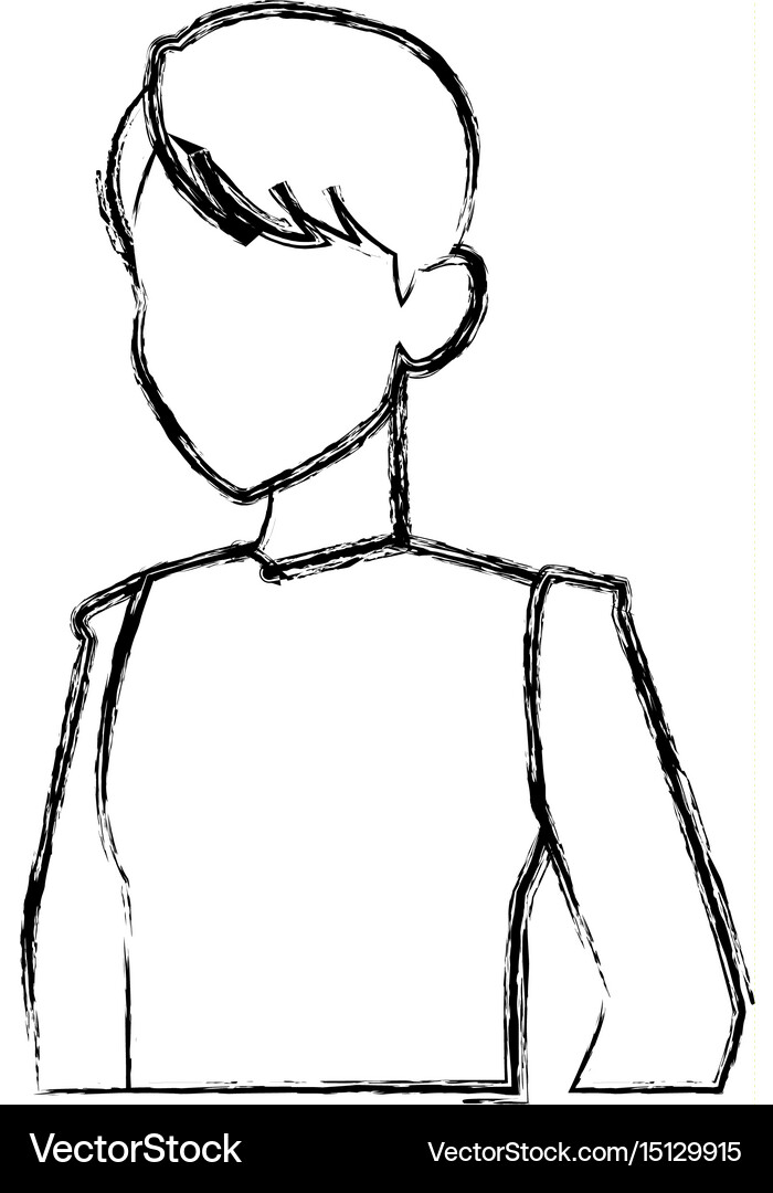 Portrait man people faceless style image Vector Image