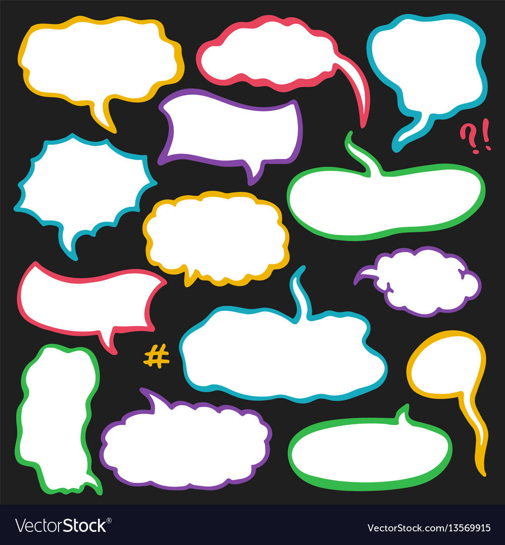 Set of sketched speech bubbles Royalty Free Vector Image