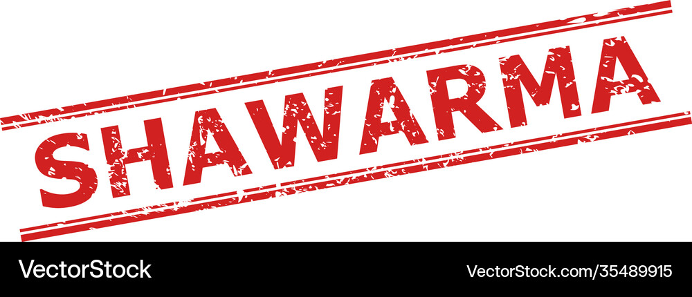 Shawarma stamp seal with distress surface Vector Image