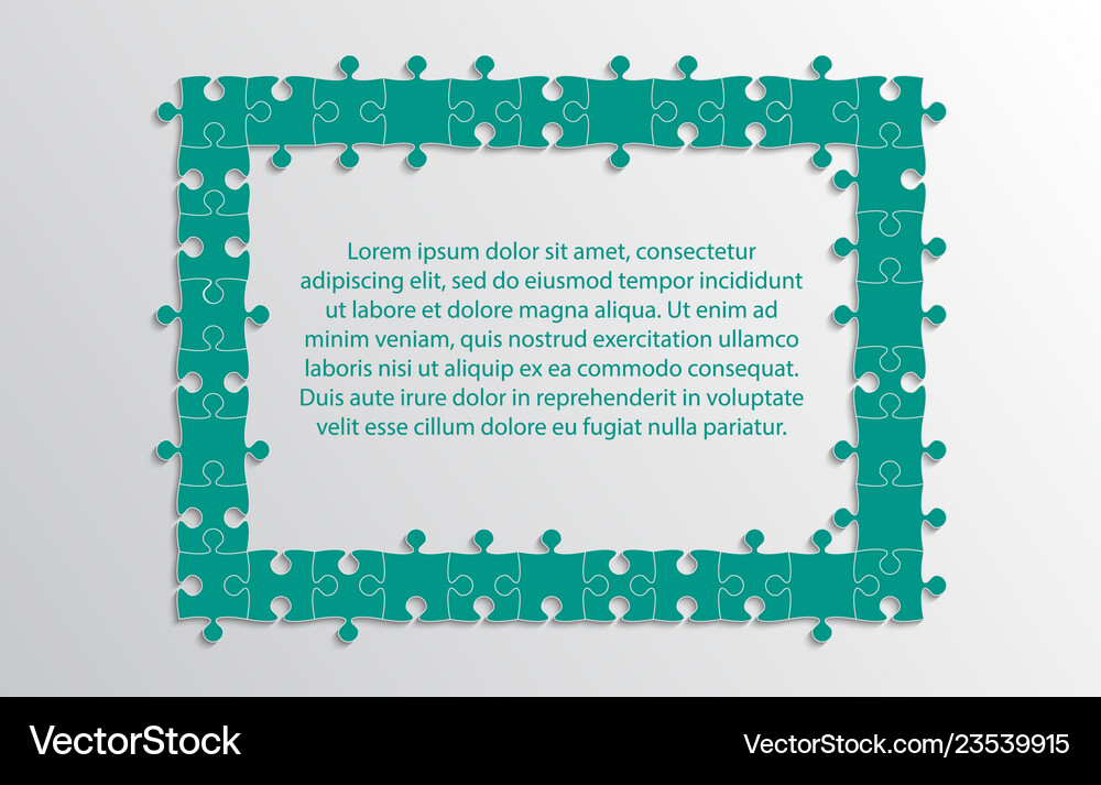 Teal background puzzle jigsaw puzzle banner Vector Image