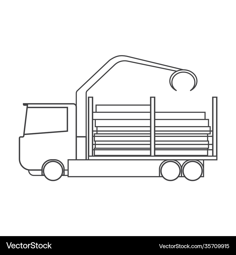 Timber carrier hand-drawn on white background Vector Image