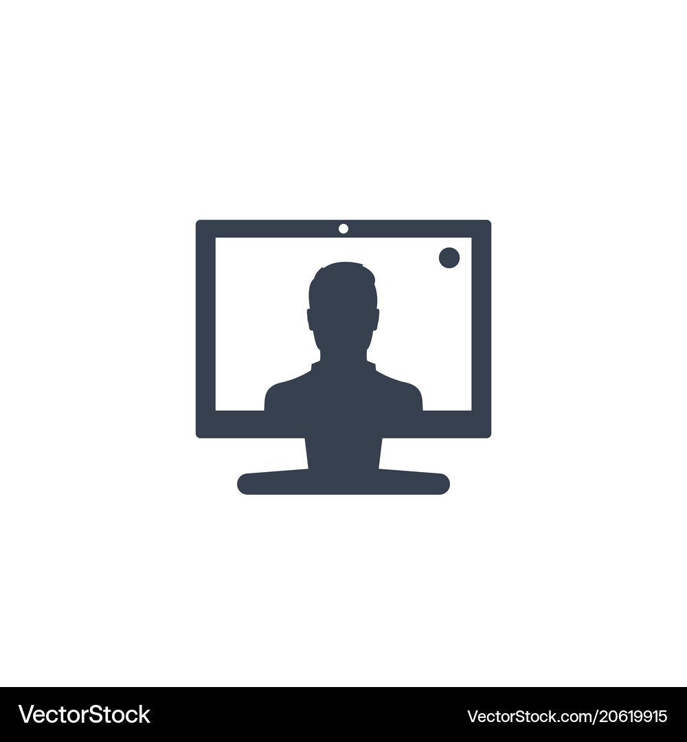 Video call conference icon on white Royalty Free Vector