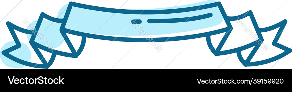 Blue paper banner on a white background Royalty Free Vector