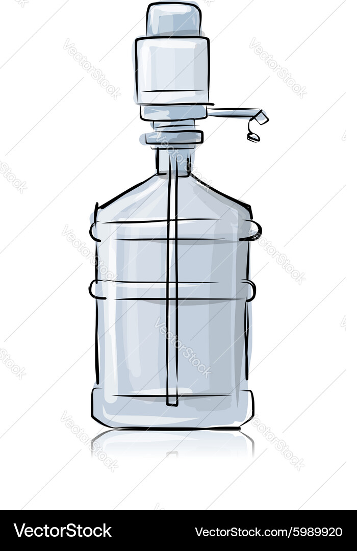 Bottle with distilled water sketch for your Vector Image