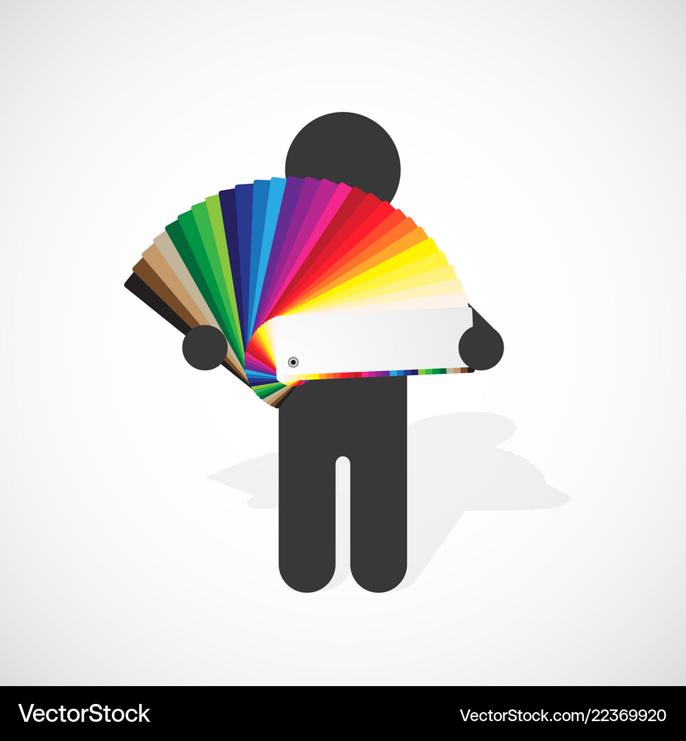 Color Swatch Palette with Silhouette Royalty Free Vector