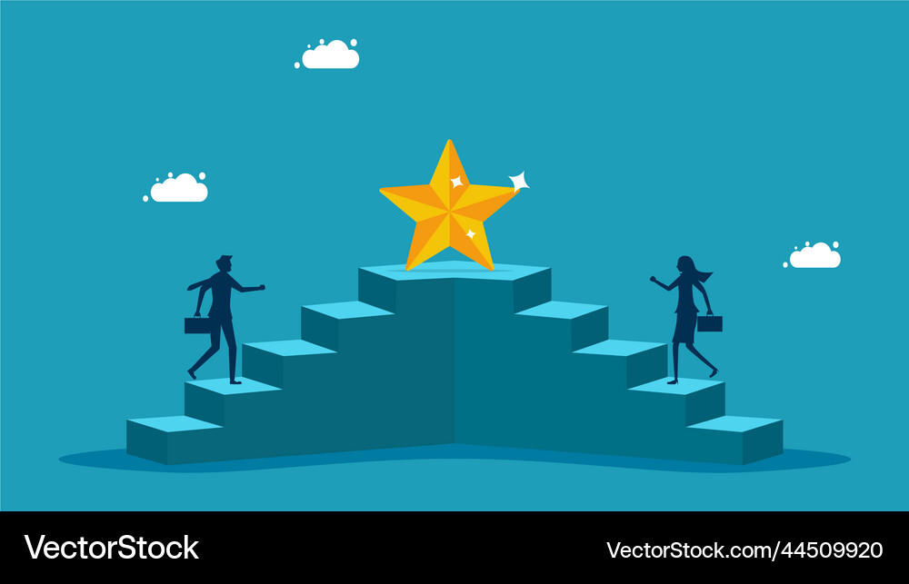 Compete for a position businessmen go up Vector Image