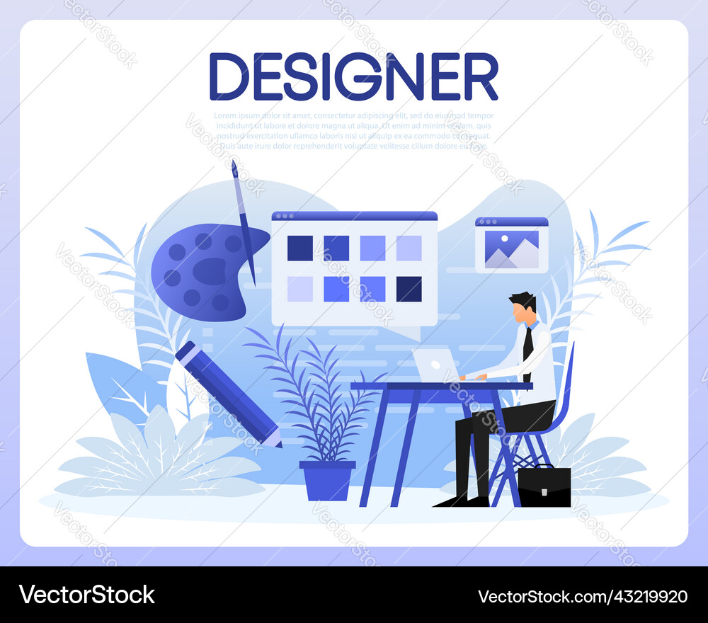 Designer people in flat style abstract character Vector Image