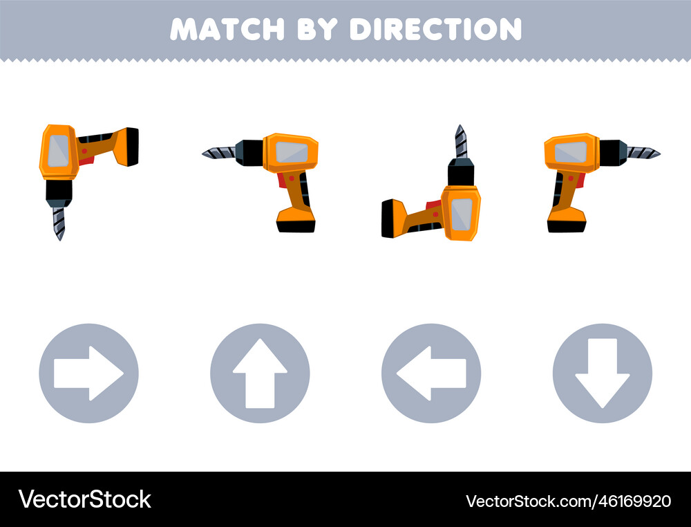 Education game for children match by direction Vector Image