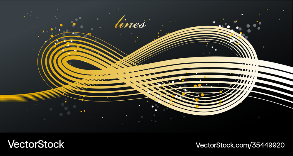 Elegant golden lines dimensional abstract Vector Image
