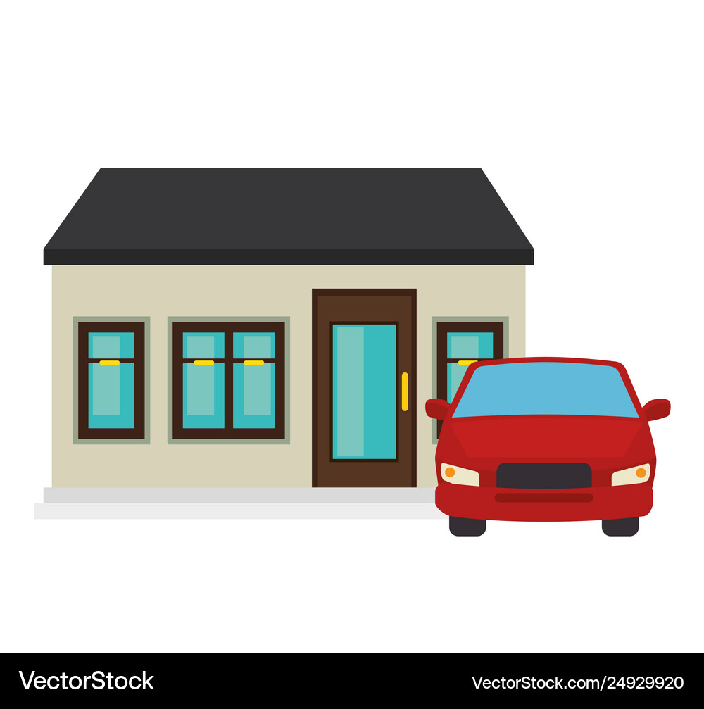 Exterior house isolated icon Royalty Free Vector Image