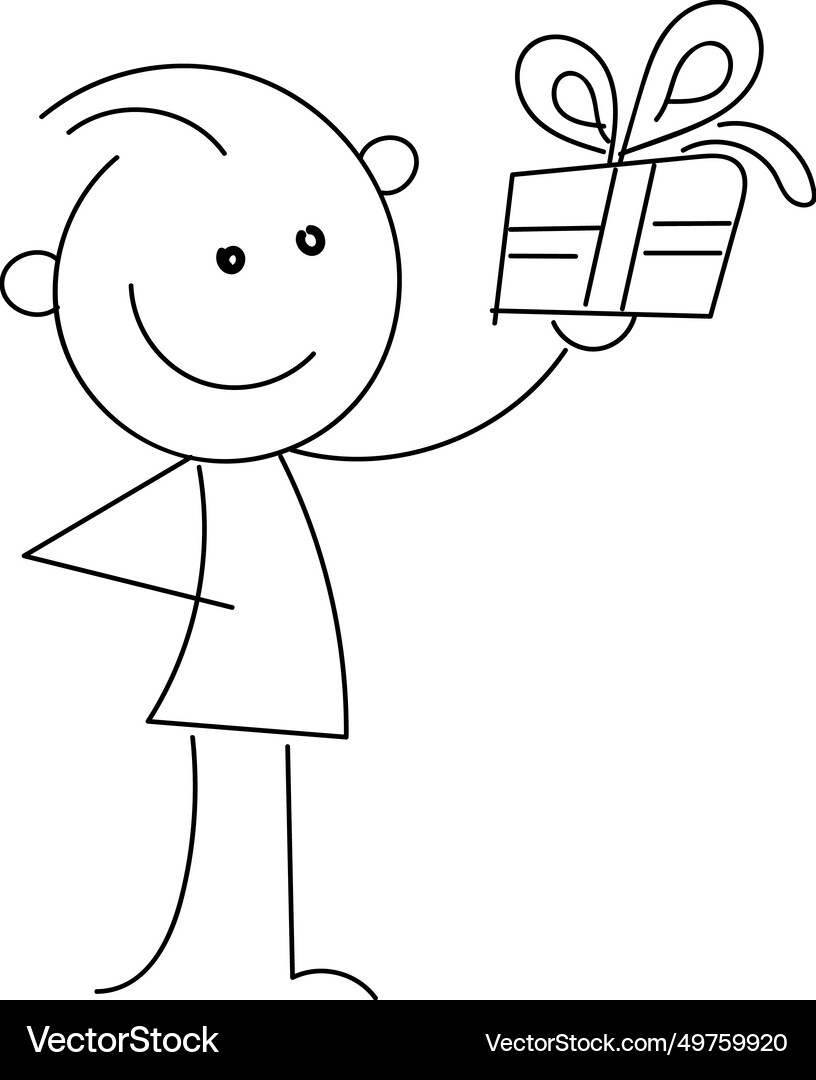 Funny stickman hand drawn style for print Vector Image