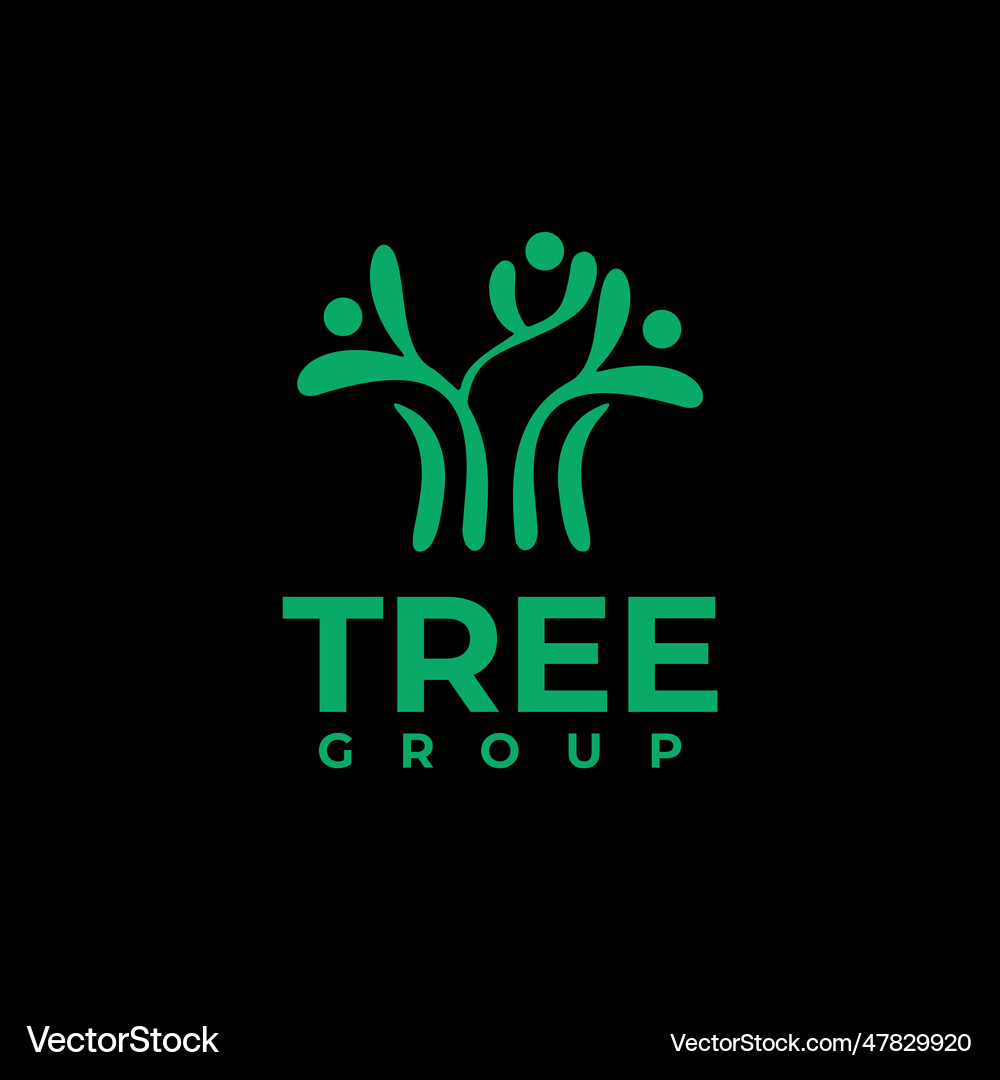 Green life tree community logo design Royalty Free Vector