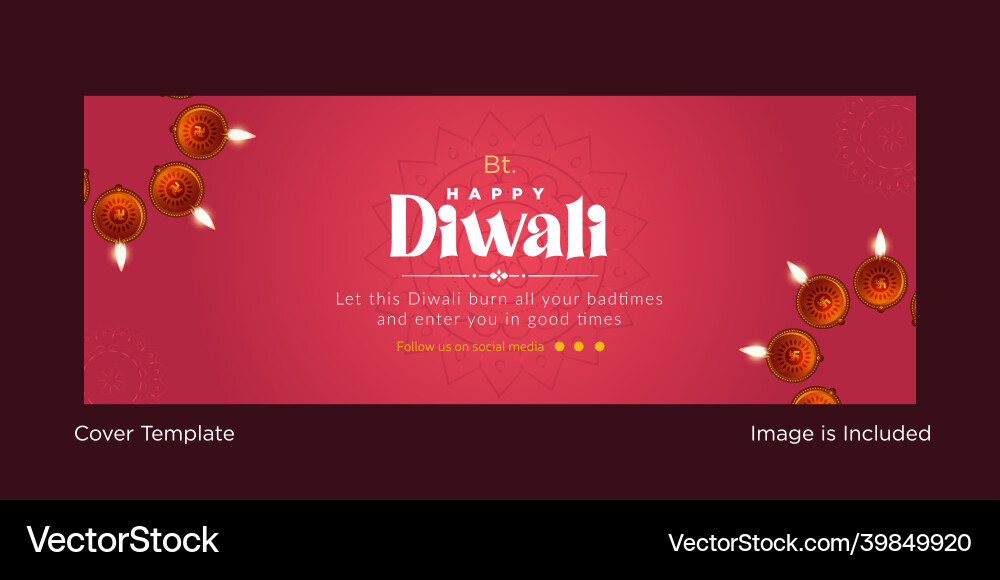 Happy diwali cover design Royalty Free Vector Image