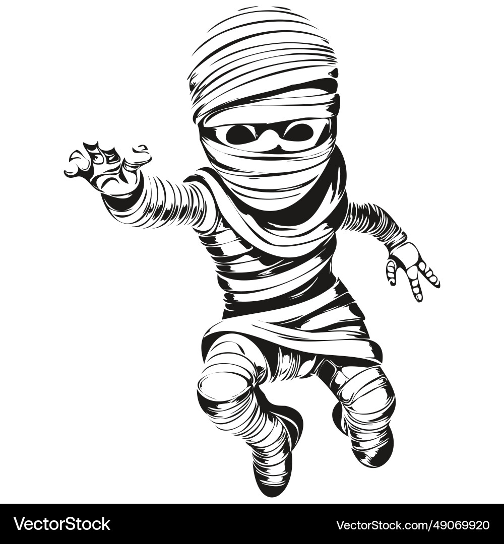 Haunted halloween curse in monochrome Royalty Free Vector