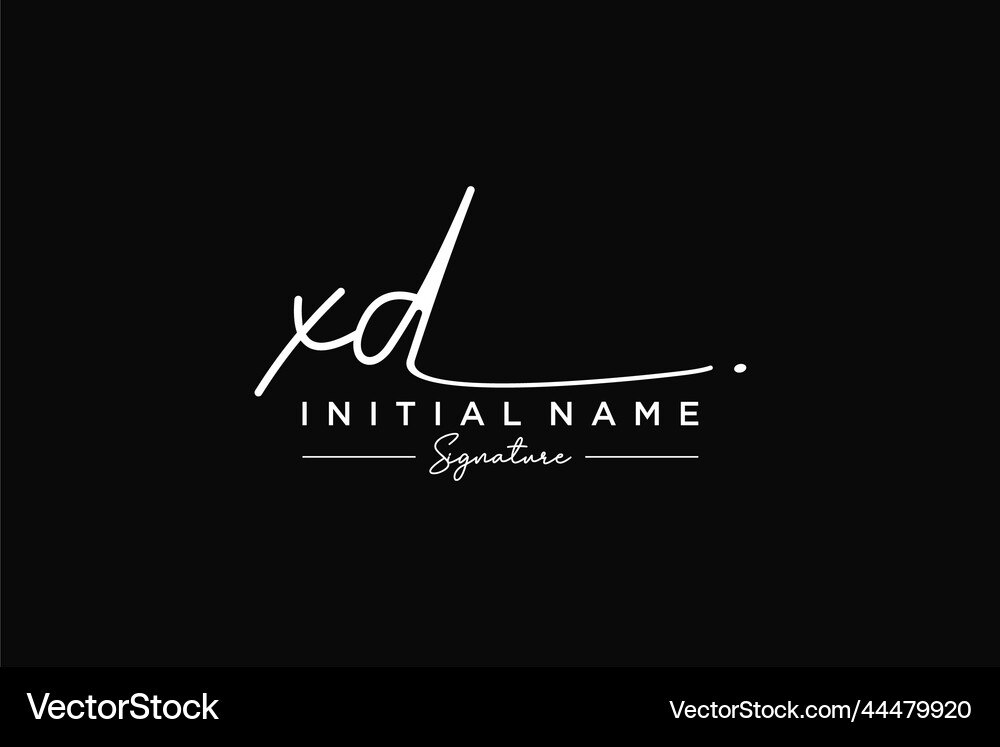 Initial xd signature logo template hand drawn Vector Image