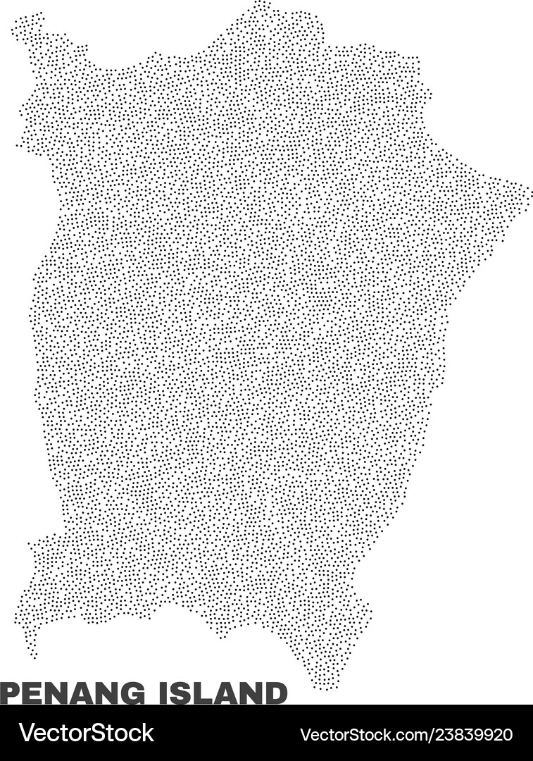 Penang island map of points Royalty Free Vector Image