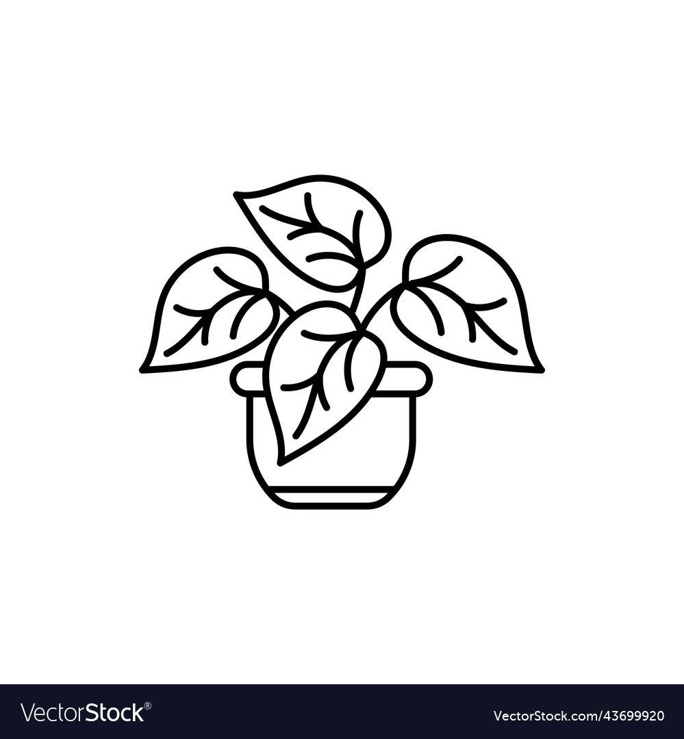 Plant home line art icon design template Vector Image Plant home line art icon design template Vector Image