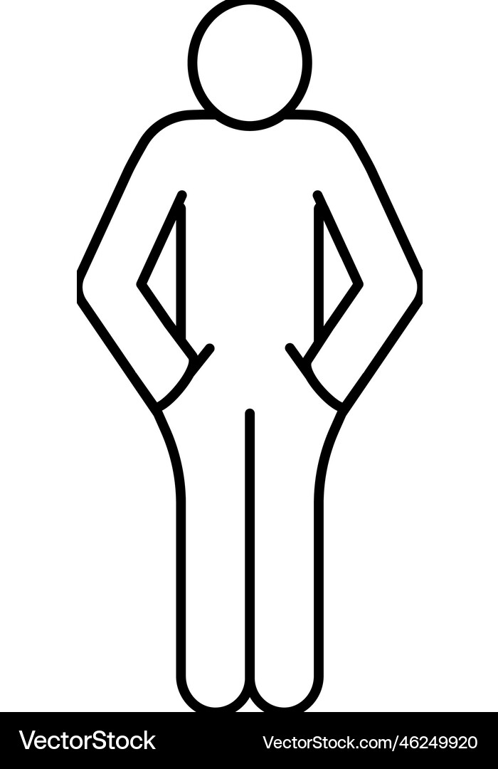 Pocket people silhouette line icon Royalty Free Vector Image