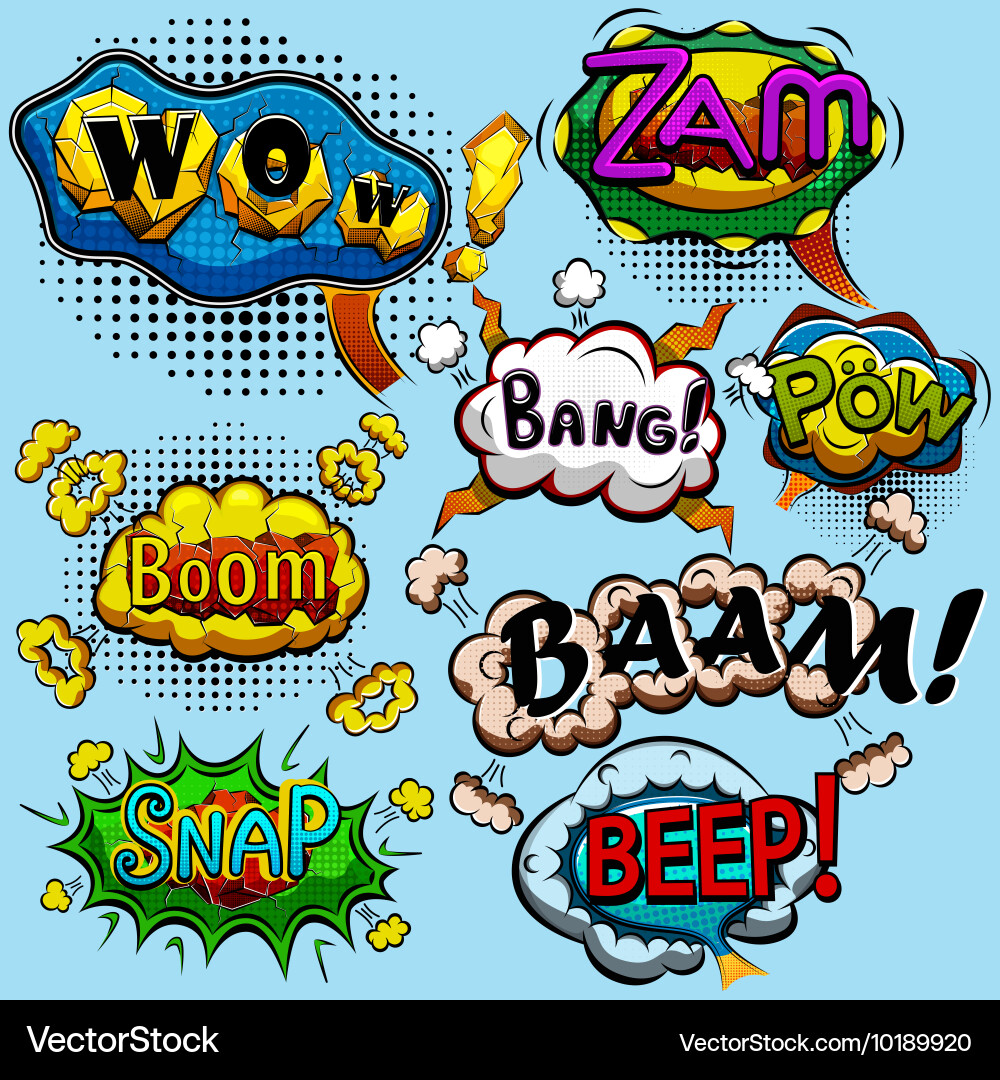 Set of comic speech bubbles Royalty Free Vector Image