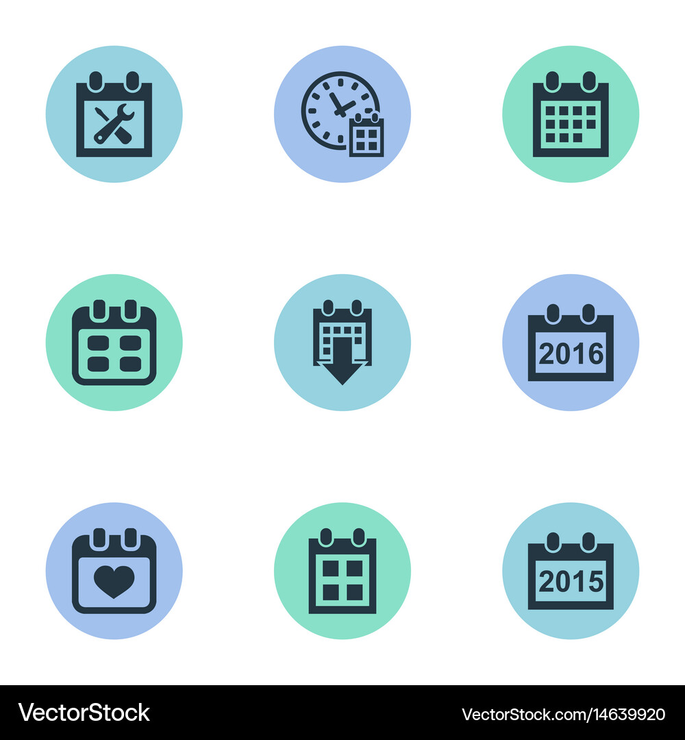 Set of simple date icons Royalty Free Vector Image