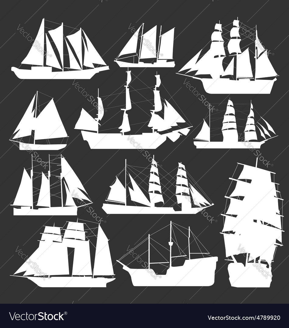 Silhouette of boats Royalty Free Vector Image - VectorStock