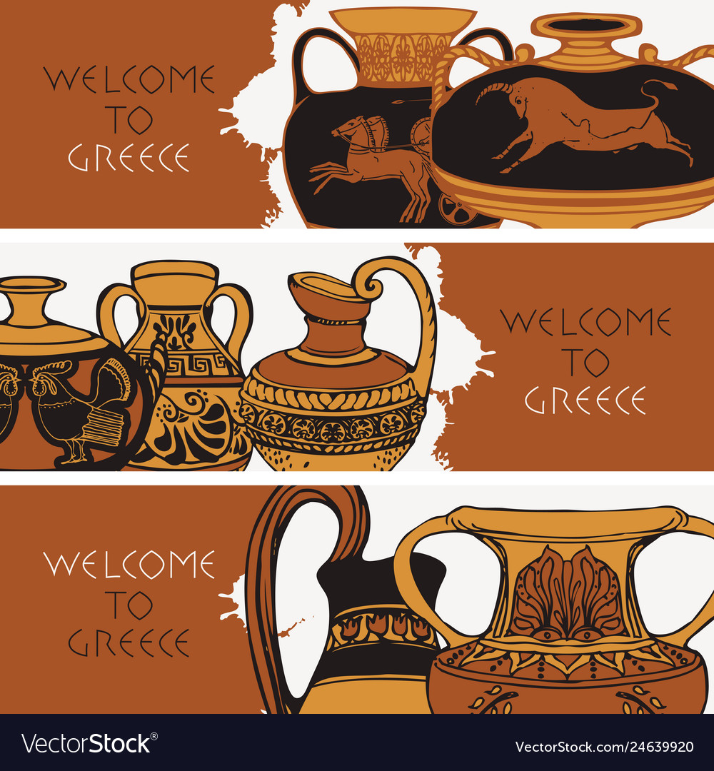 Travel banners on the theme of ancient greece Vector Image