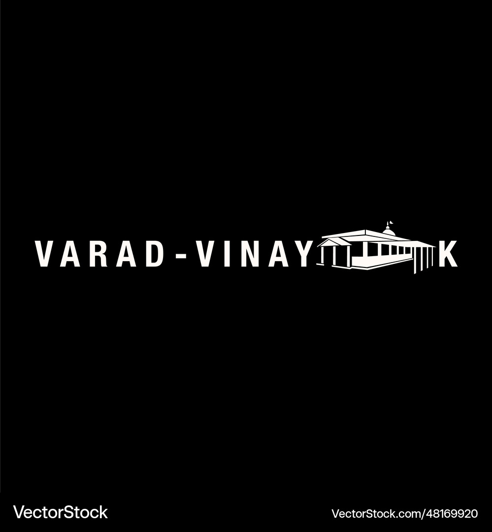 Varad vinayak ganapati temple typography Vector Image