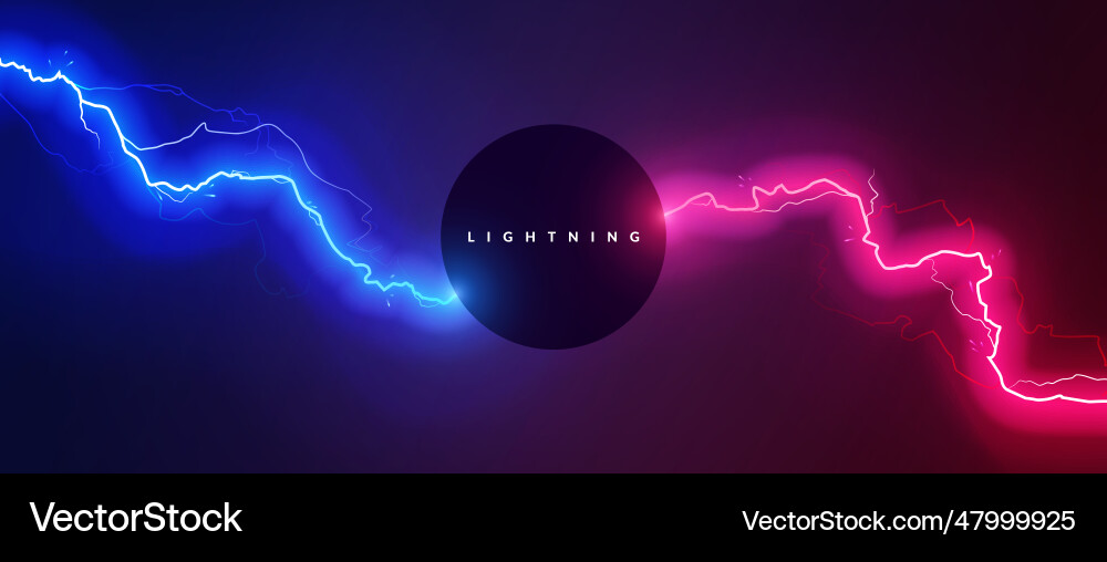Blue and red lightning power or battle concept Vector Image