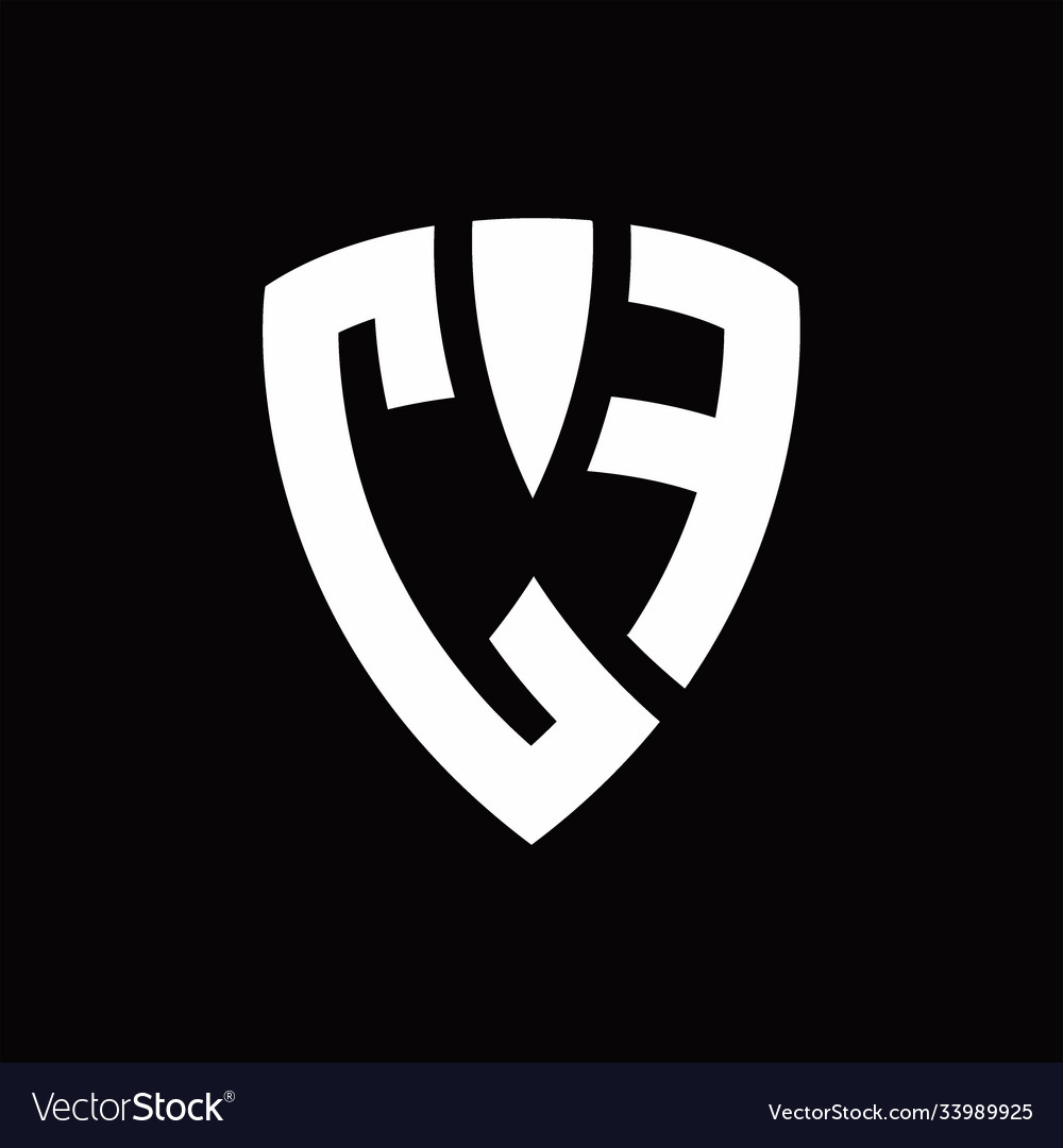 Cf logo monogram with shield elements shape Vector Image