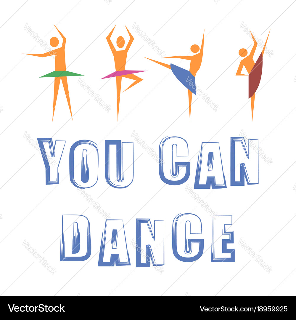 Dance banner with dancers icons Royalty Free Vector Image