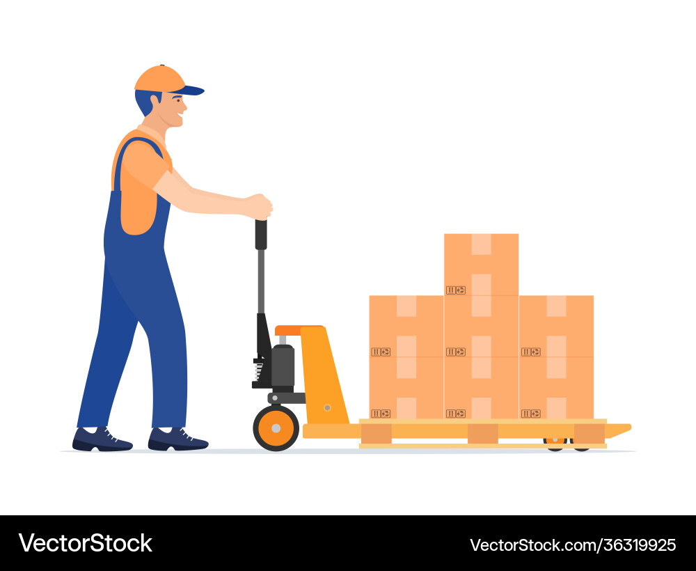 Hand pallet truck Royalty Free Vector Image - VectorStock