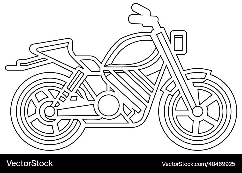 Line art motorcycle for concept design Royalty Free Vector