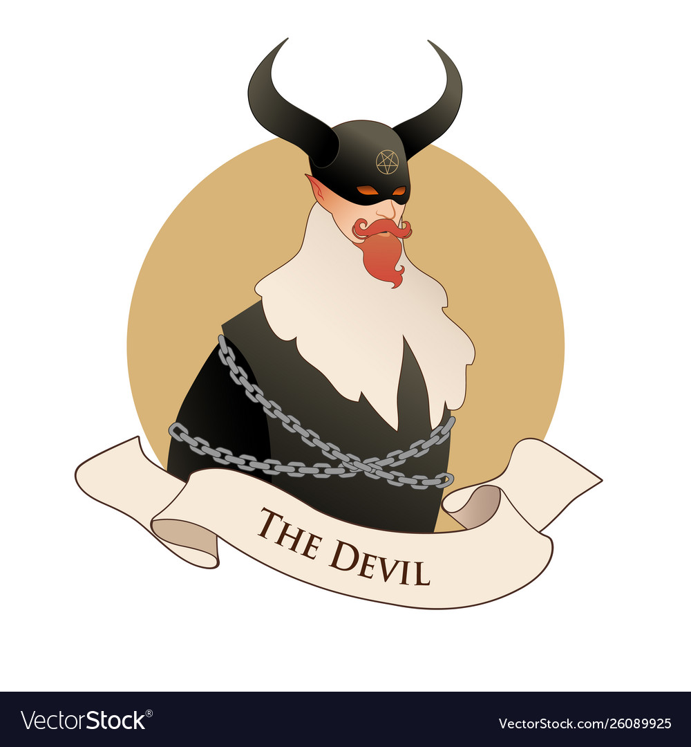 Major arcana emblem tarot card the devil man Vector Image